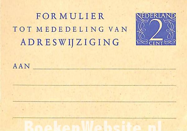 Formulier adreswijziging PTT | BoekenWebsite.nl