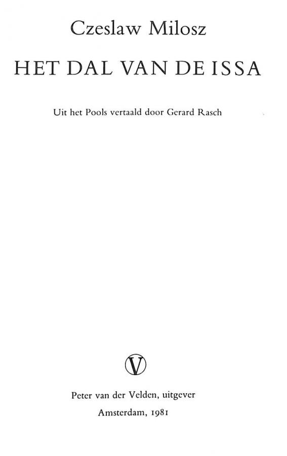 Het dal van de Issa, Milosz Czeslaw | BoekenWebsite.nl
