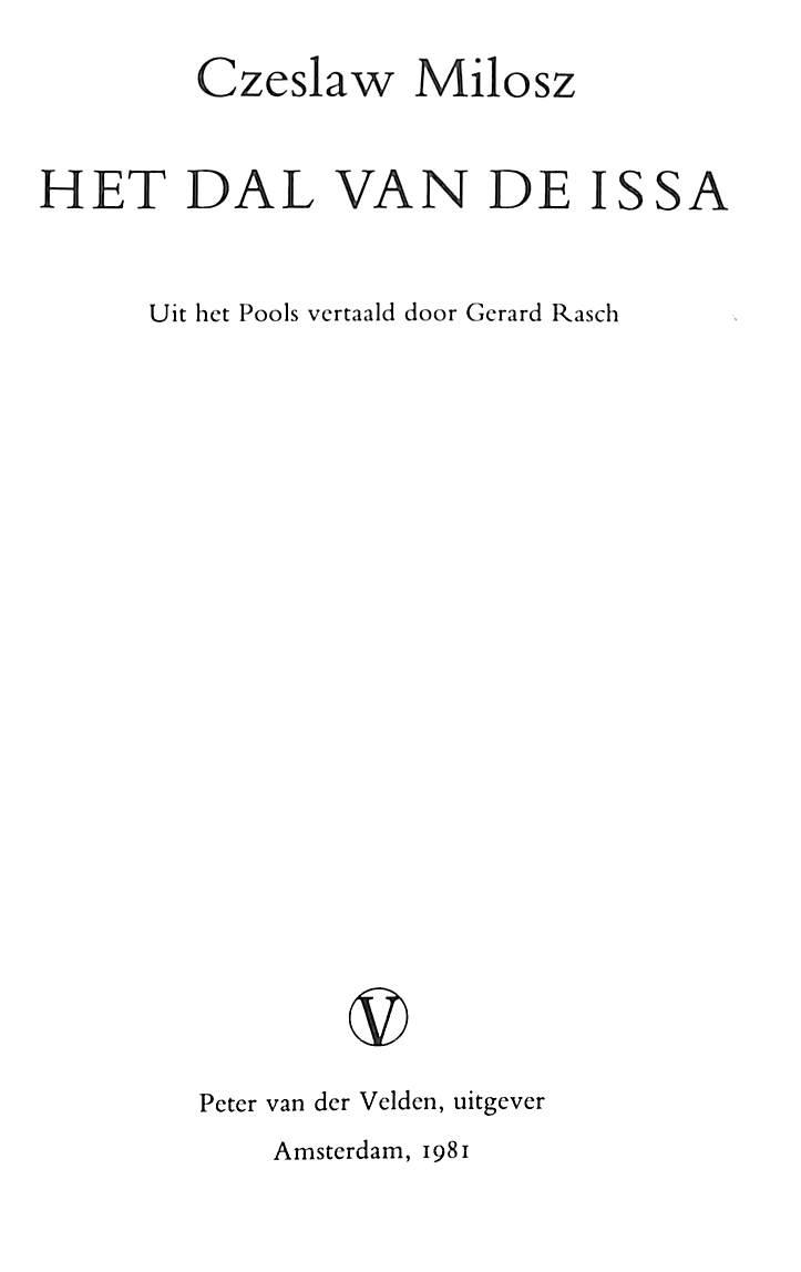 Het dal van de Issa, Milosz Czeslaw | BoekenWebsite.nl
